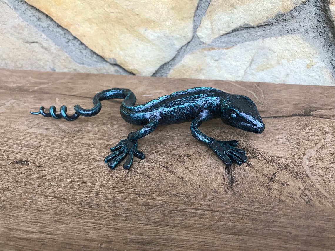 Corkscrew lizard bottle opener iron gift for him wine | Etsy