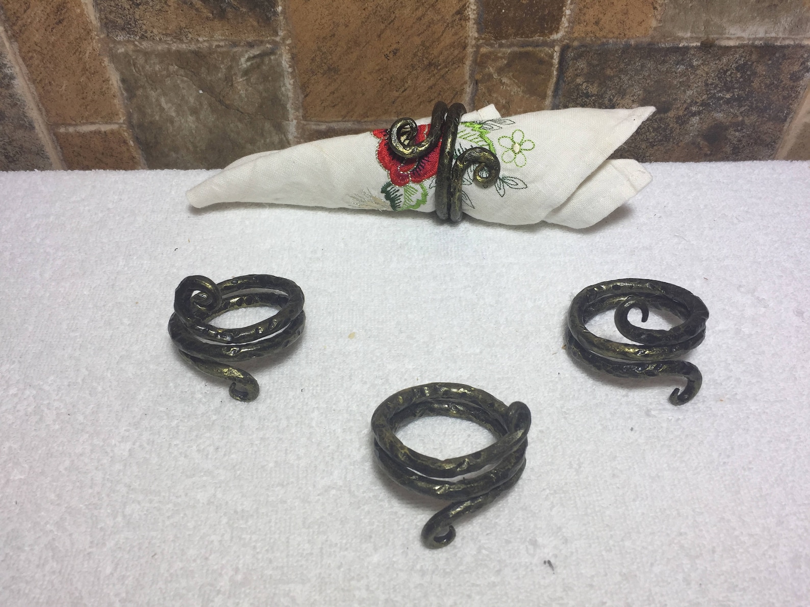 Napkin Rings, Hand Forged Napkin Rings, Kitchen Napkin, Iron ...