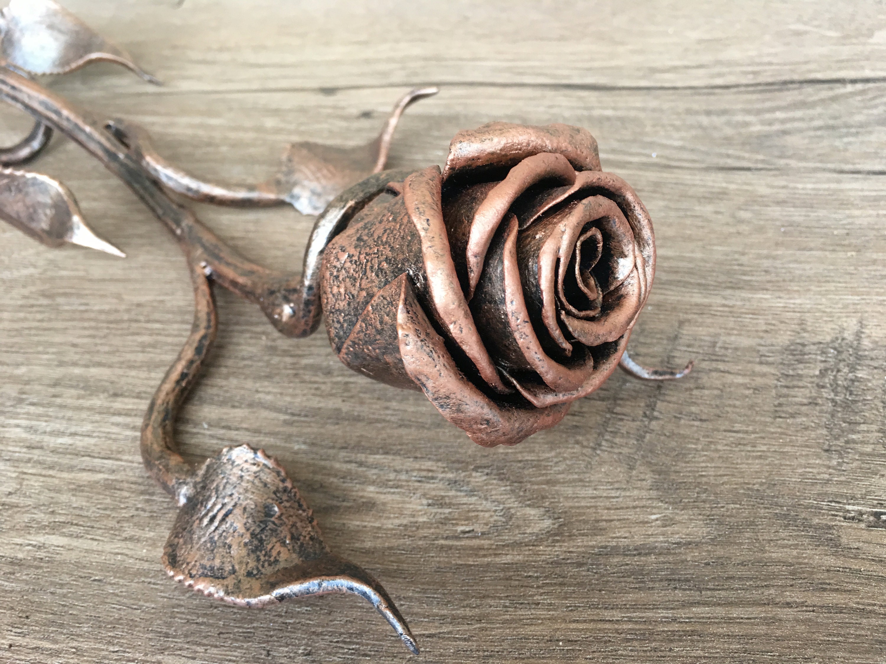 Iron Rose Metal Rose Decoration Metal Rose Sculpture Floral | Etsy