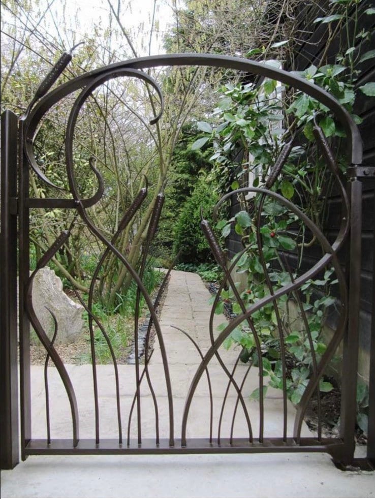 Wrought Iron Garden Gate With Birds