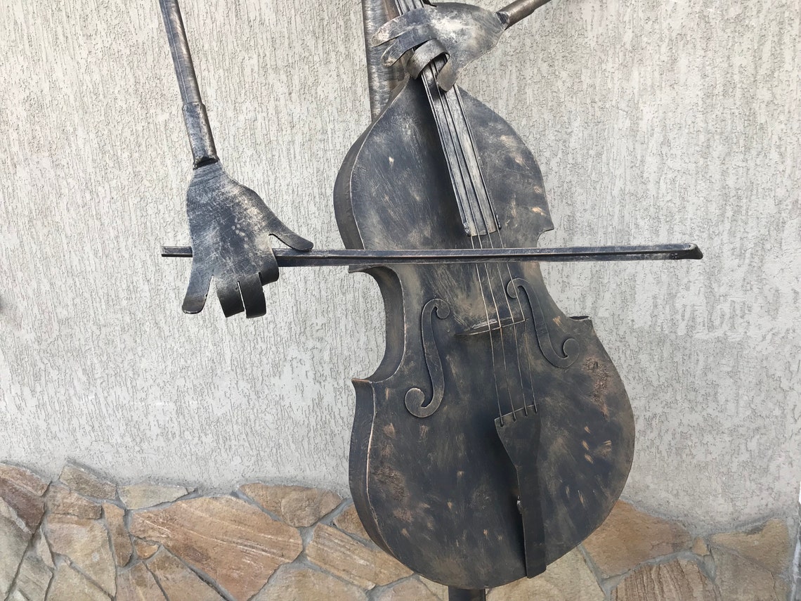 Sconce Lantern Hand Forged Lamp Cello Yard Lamp Music - Etsy