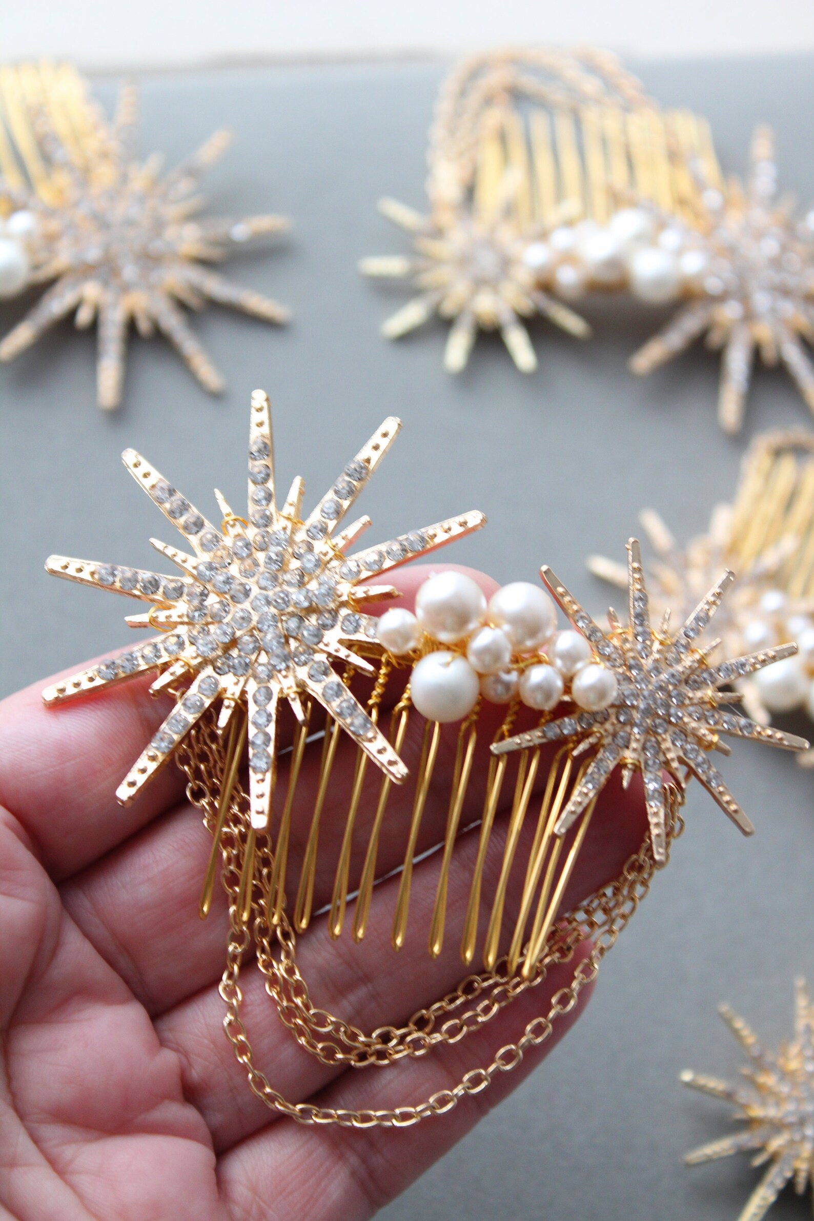 Gold Celestial Star Hair Comb Star Bridal Headpiece Wedding | Etsy