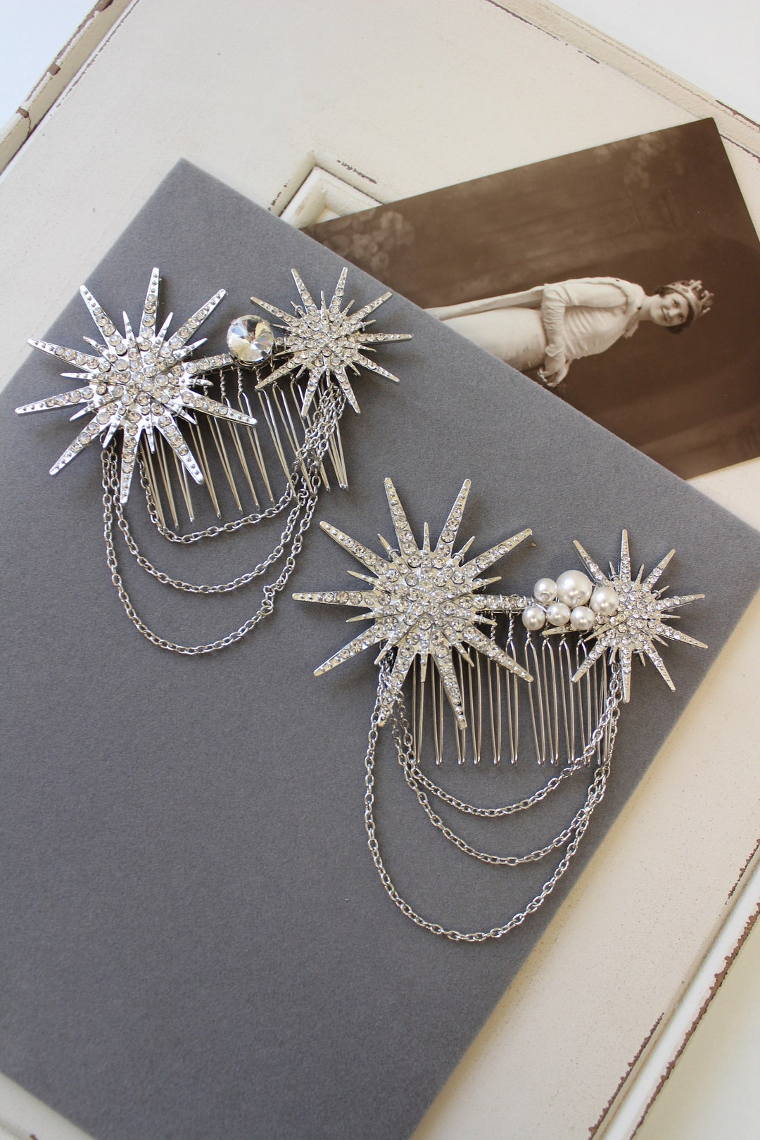 Celestial Star Hair Comb, Star Bridal Headpiece ,wedding Hair Comb, Art ...