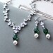 Green Bridal Necklace and Earring Set, Wedding Necklace Set ,wedding ...
