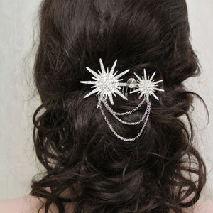 Celestial Star Hair Comb, Star Bridal Headpiece ,wedding Hair Comb, Art ...