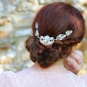 Sapphire Blue Bridal Hair Chain Crystal Hair Chain Wedding Head Chain ...