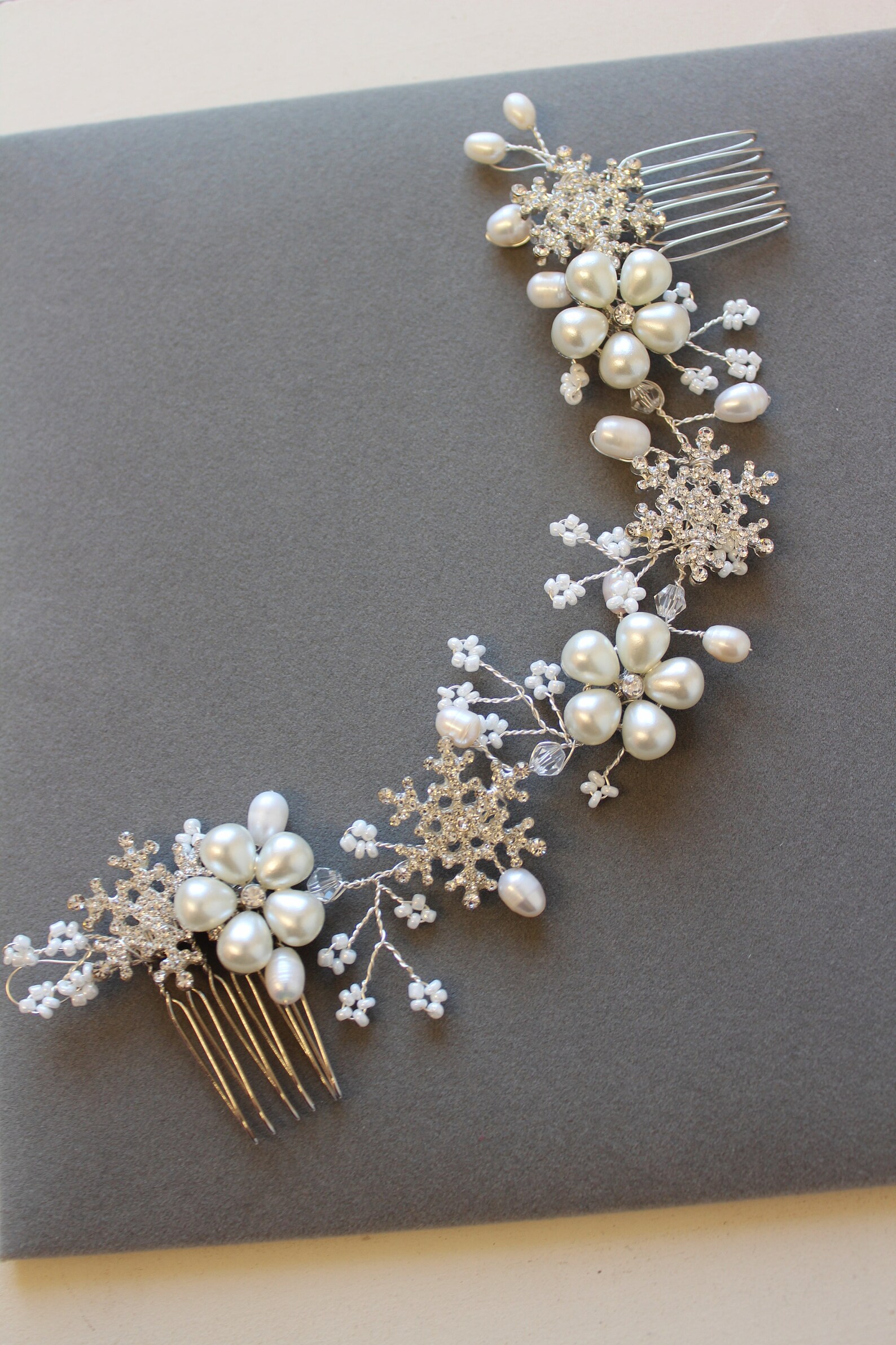 Silver Snowflake Hair Pins Pearl Bridesmaid Hair Pins Pearl - Etsy UK