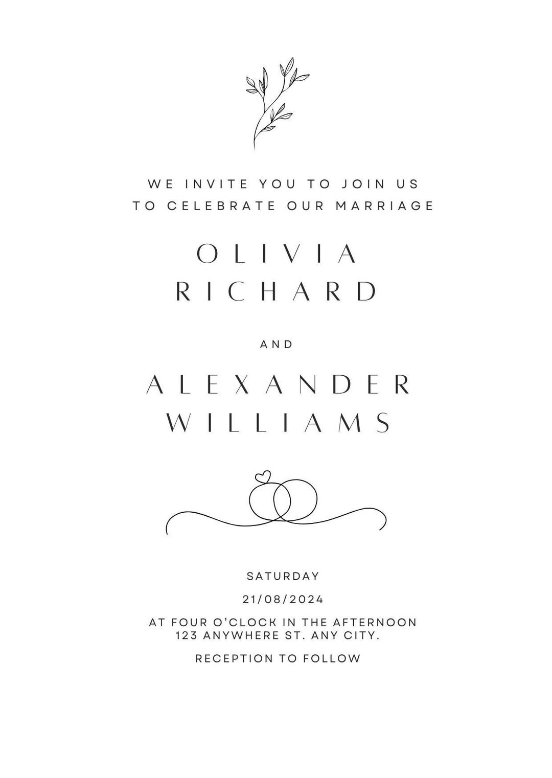 Simple Wedding Invitation Design - Etsy
