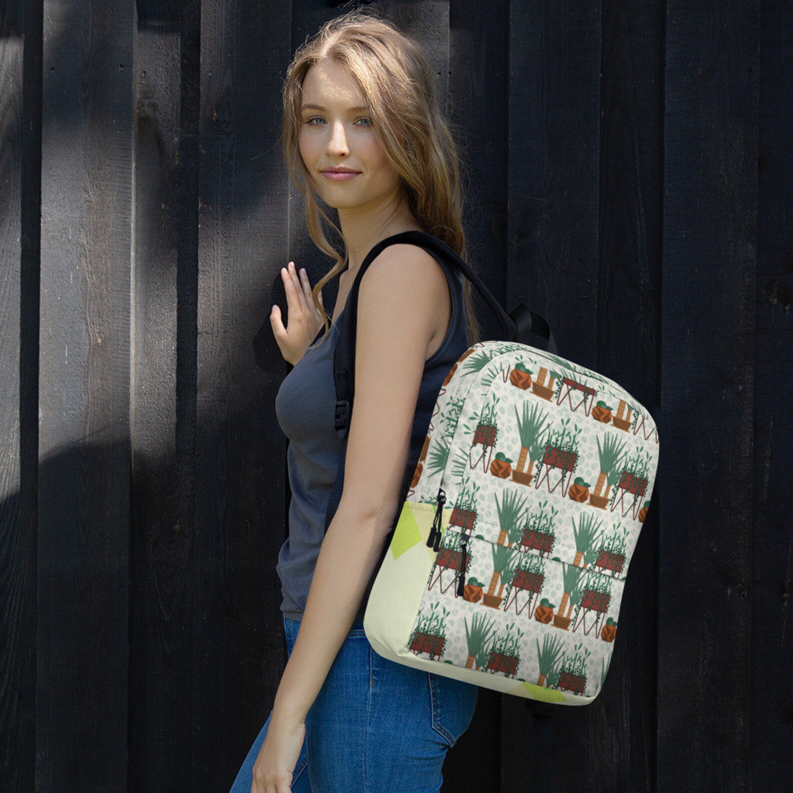 Tropical Plant Print Backpack: Water-resistant Laptop Bag - Etsy