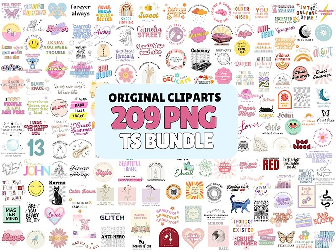 High Quality Taylor-inspired Clip Art PNG Bundle Original Design T ...