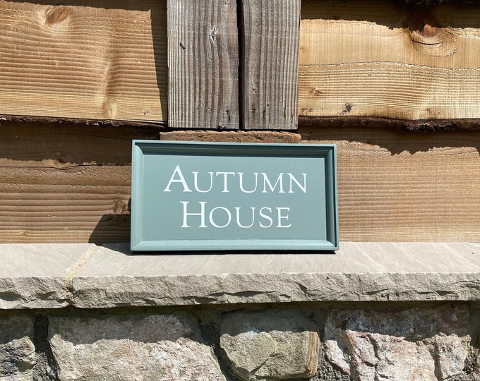 Personalised Painted Wooden Sign for House Garden Outdoor Door Name ...