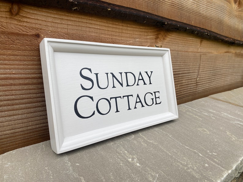 Personalised Painted Framed House Name Sign Traditional Signage Cottage ...