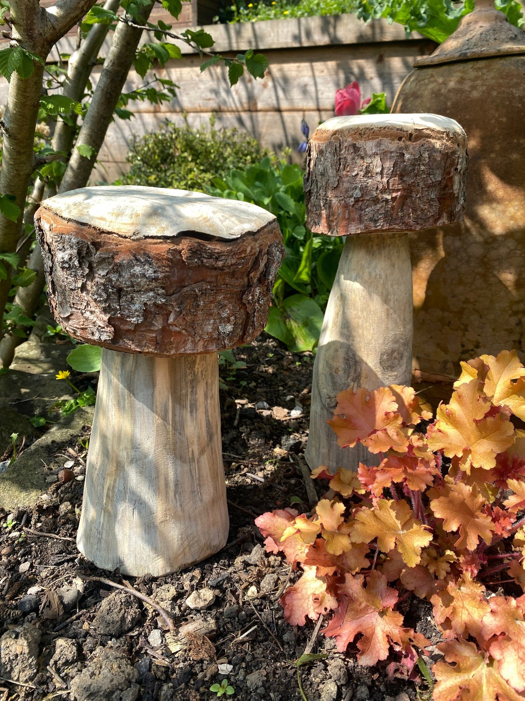 2x Wooden Toadstool Wedding Prop Christmas Gift Outdoor - Etsy