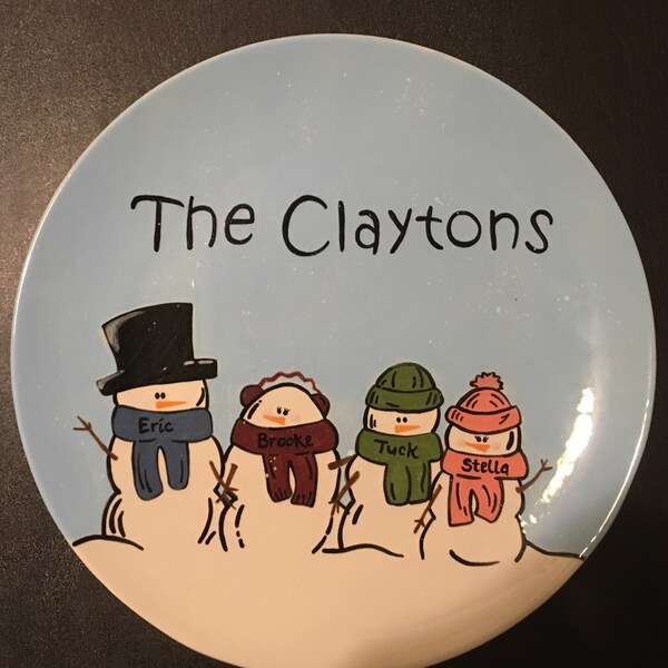 Snowman Plate - Etsy