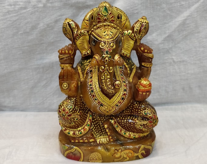 Jade Ganesh Beautiful Statue Hindu God Pooja Prayer Rare Pure ...