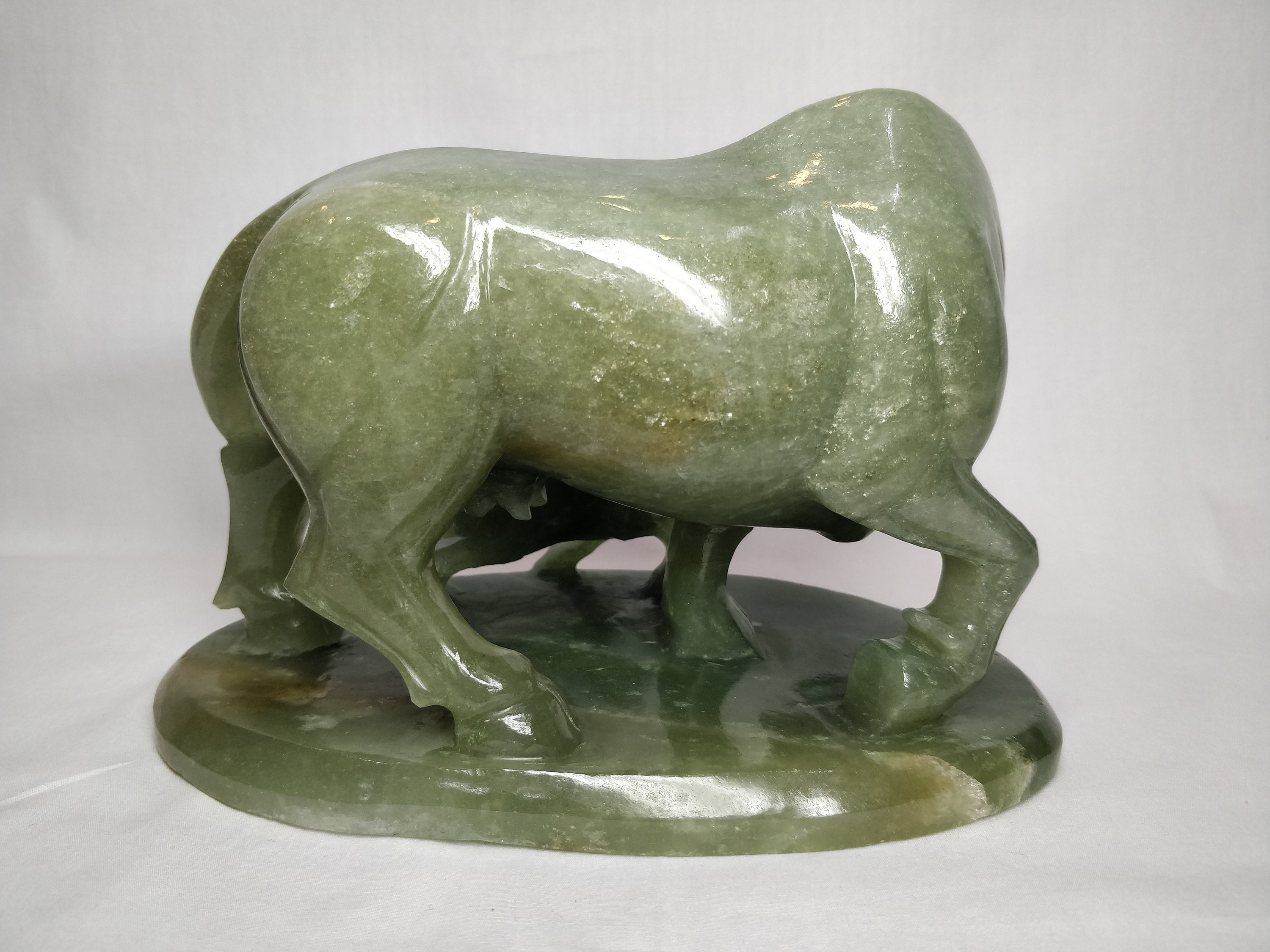 Jade Koe standbeeld Shiva Nandi standbeeld Edelsteen dieren - Etsy België