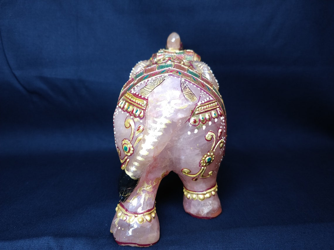 Rose Quartz Elephant Statue Lucky Elephant Healing Crystal - Etsy