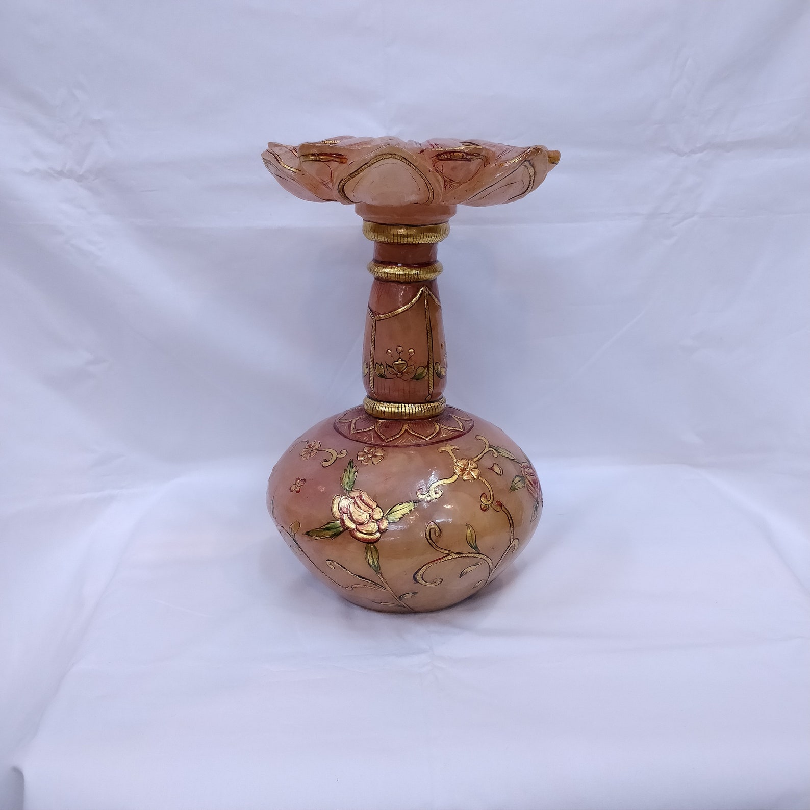 Rose Quartz Flower Pot, Rose Quartz Flower Vase, Home Decoratives ...