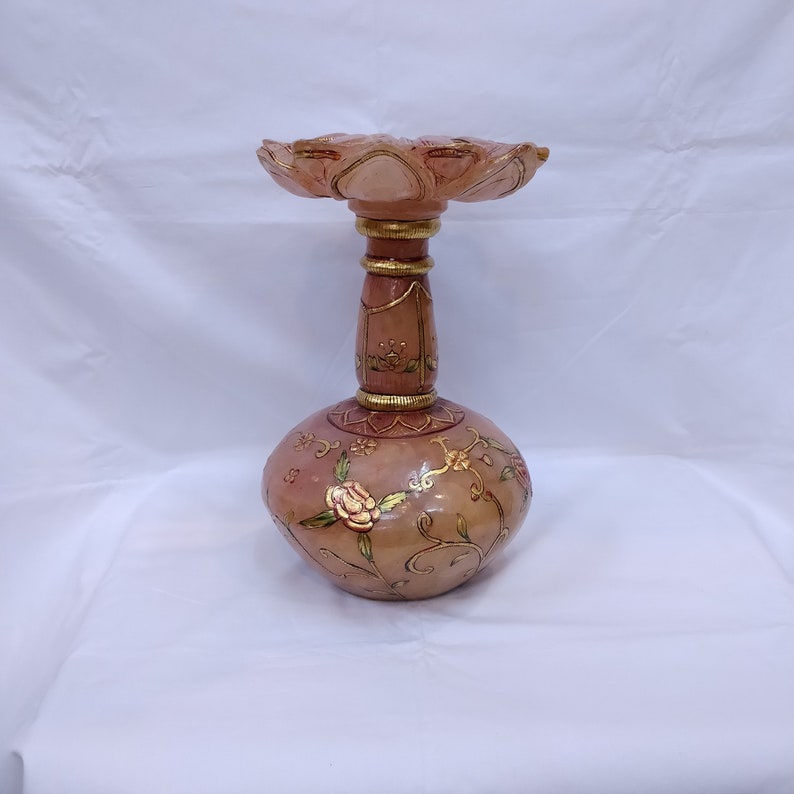 Rose Quartz Flower Pot, Rose Quartz Flower Vase, Home Decoratives ...