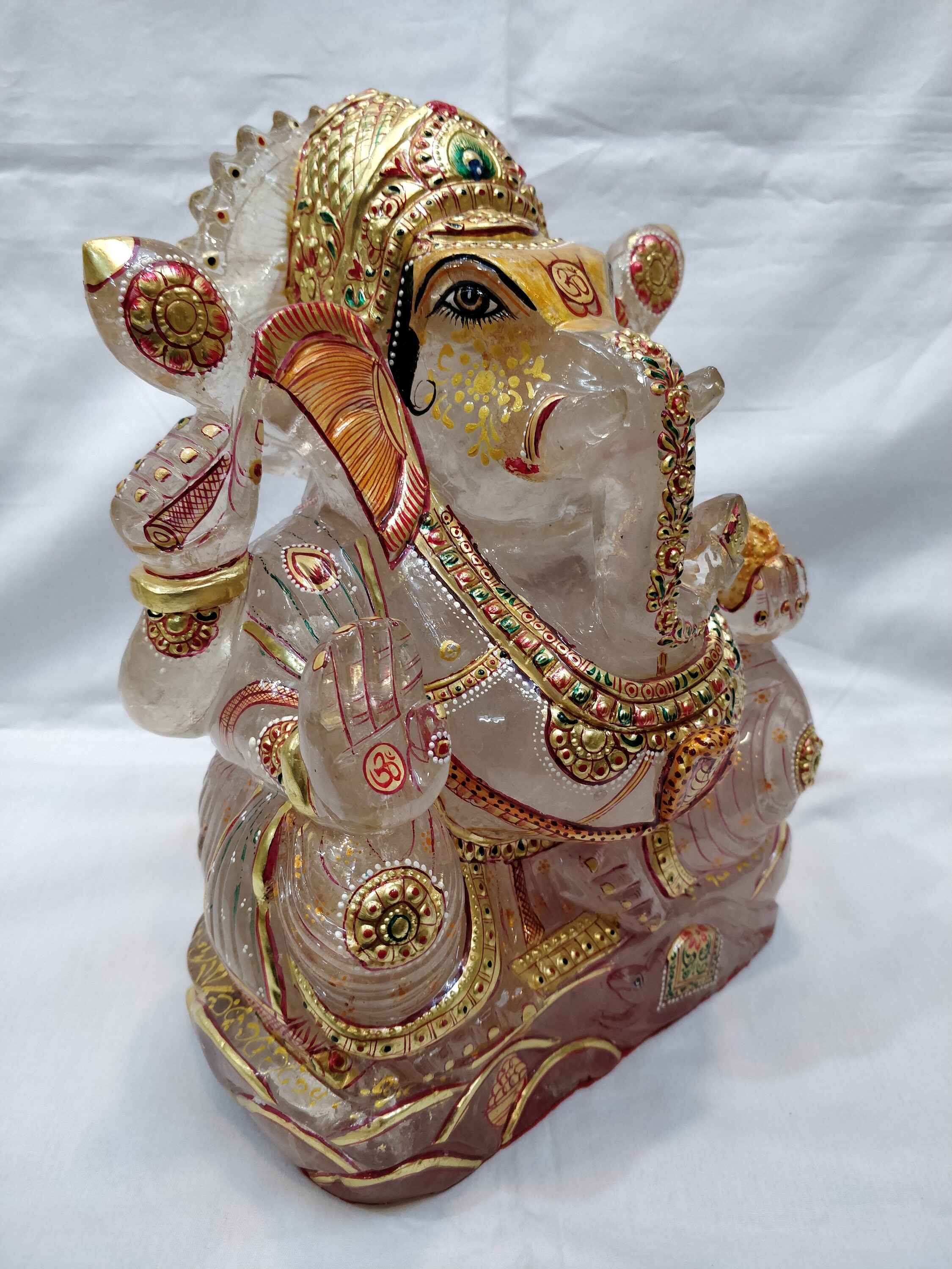 Crystal Ganesha, Sphatik Ganesha Statue, Hand Carved Quartz Crystal ...