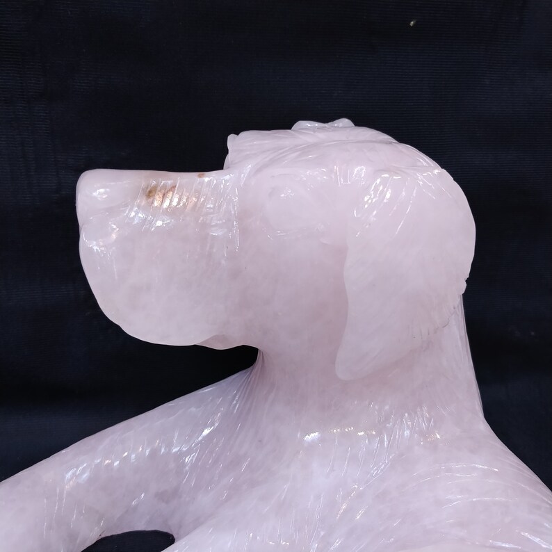 Rose Quartz Dog Figurine, Gemstone Animals, Rose Quartz Animal, Animal ...
