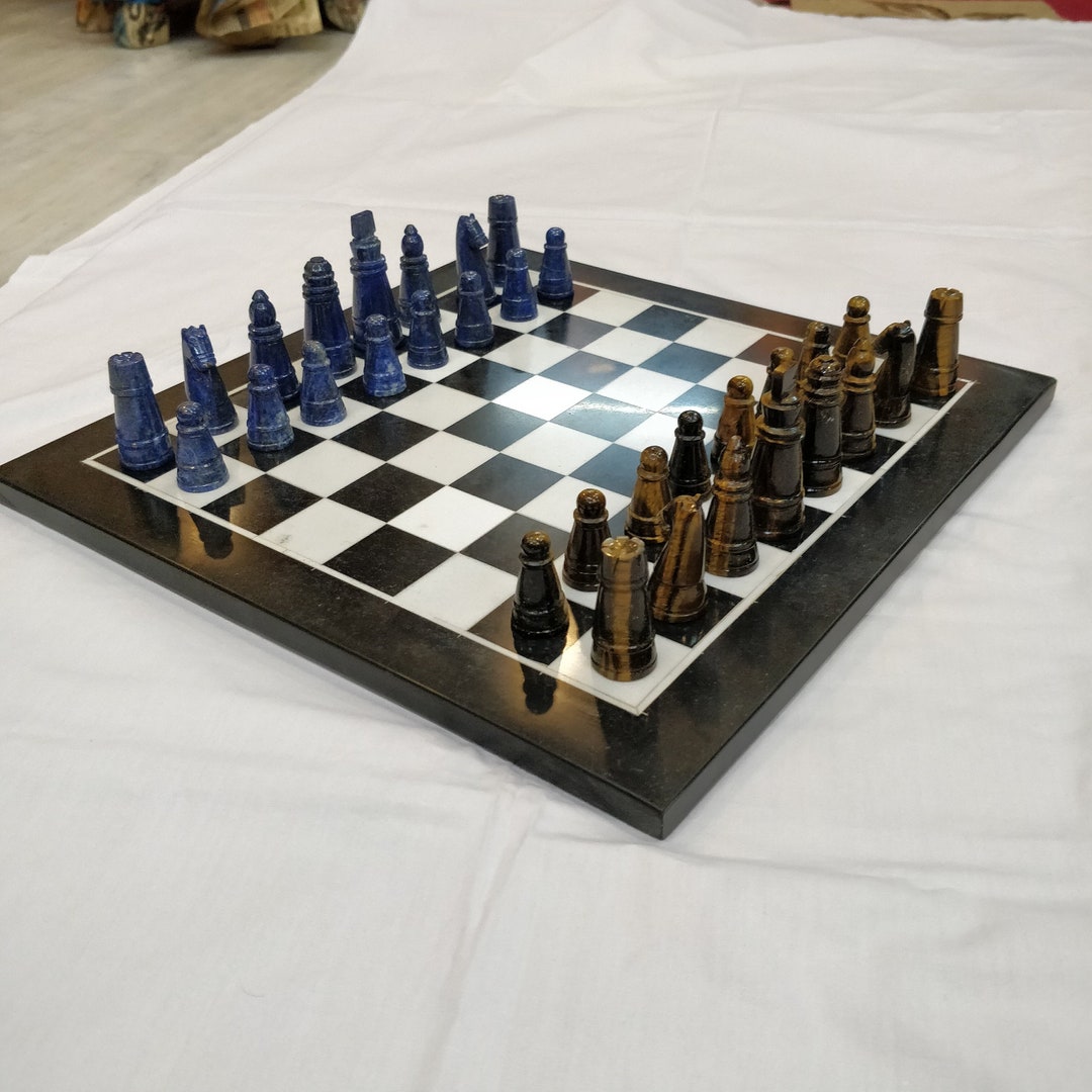 Tigereye Chess - Lapis Lazuli Chess - Marble Chess - Roman Chess ...
