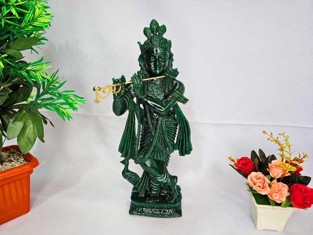 Jade Krishna Statue, Lord Krishna, Krishna Idol, Lord Gopal, Krishna ...