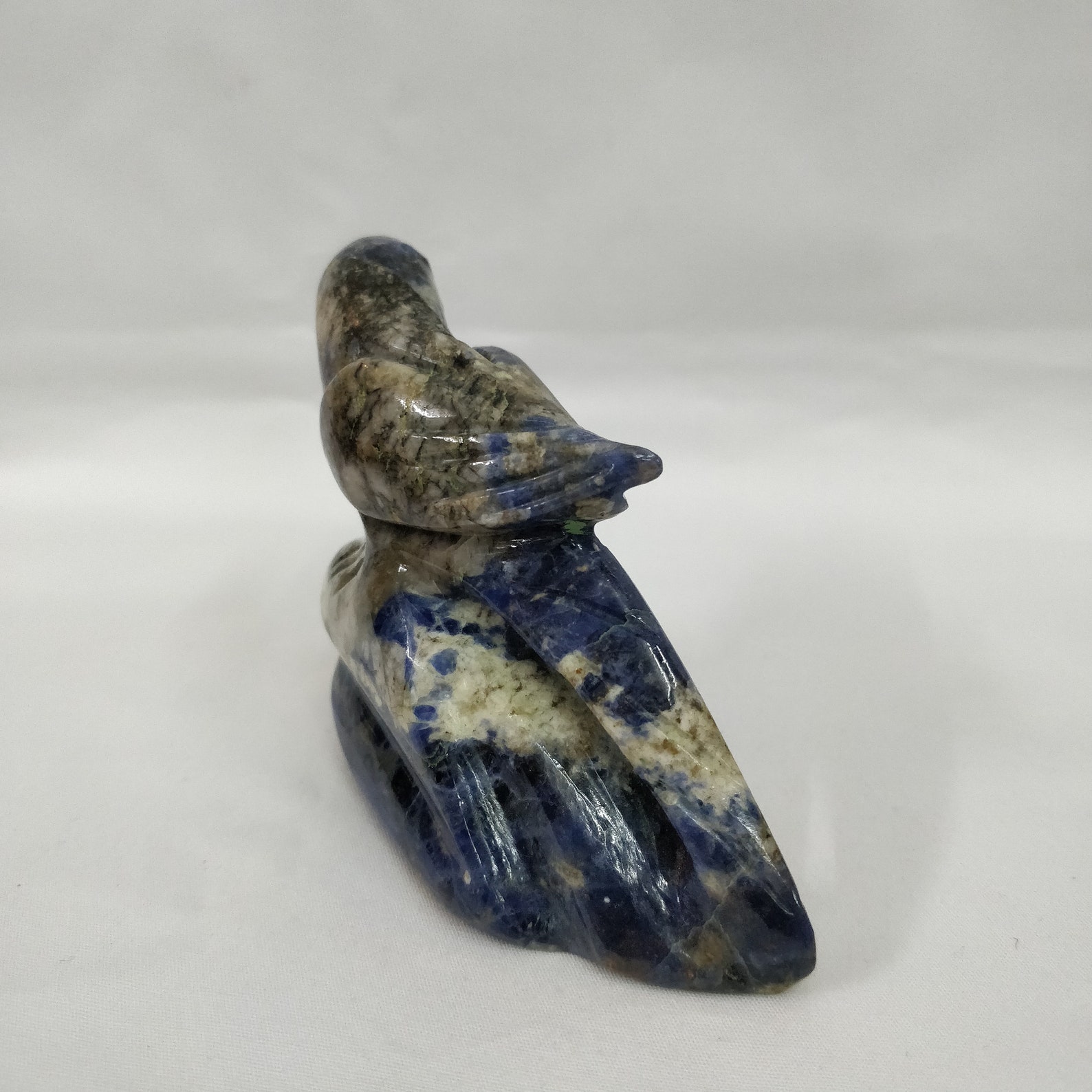 Sodalite Gemstone Bird, Bird Figurines, Carved Stone Bird, Carving Bird ...