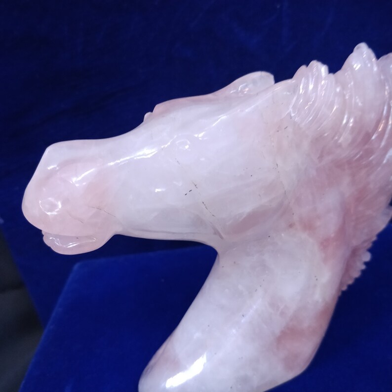 Rose Quartz Horse, Gemstone Horse, Rose Quartz Horse Head, Horse ...