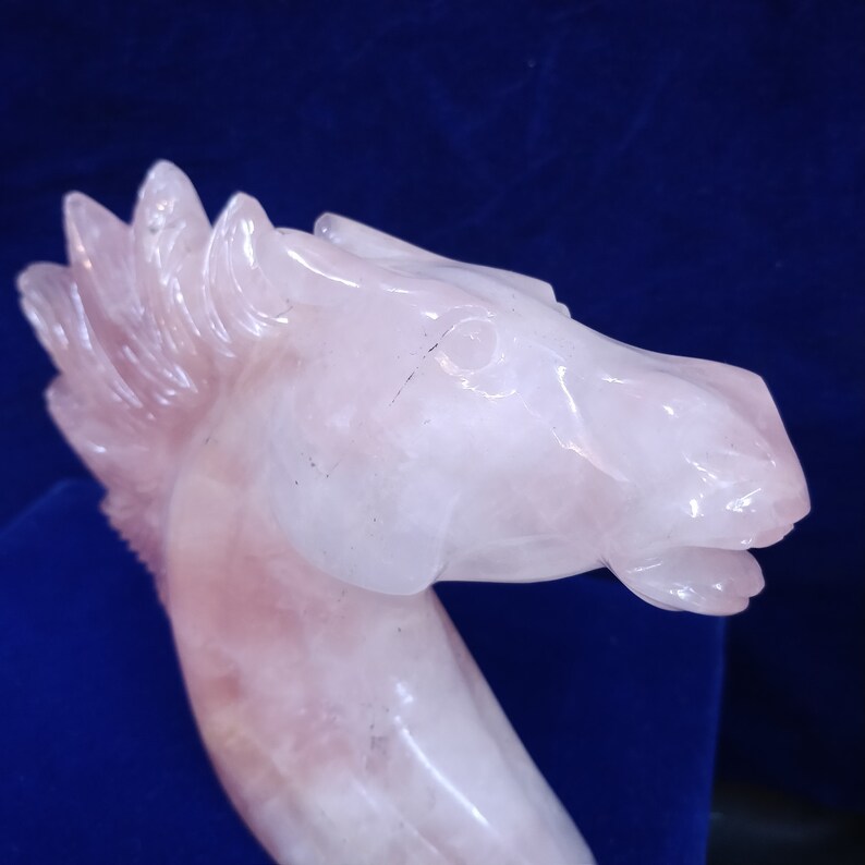 Rose Quartz Horse, Gemstone Horse, Rose Quartz Horse Head, Horse ...