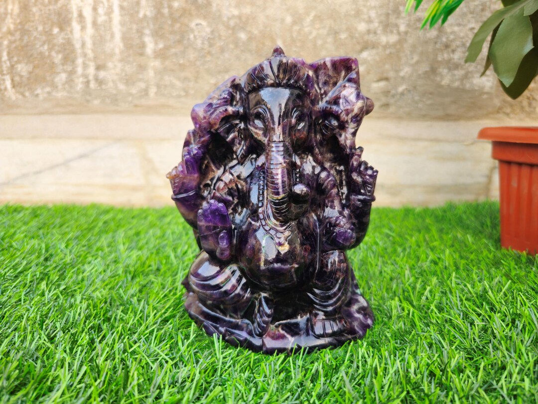 Amethyst Ganesha, Gemstone Ganesh, Ganesh Statue Figurine, Lord Ganesh ...