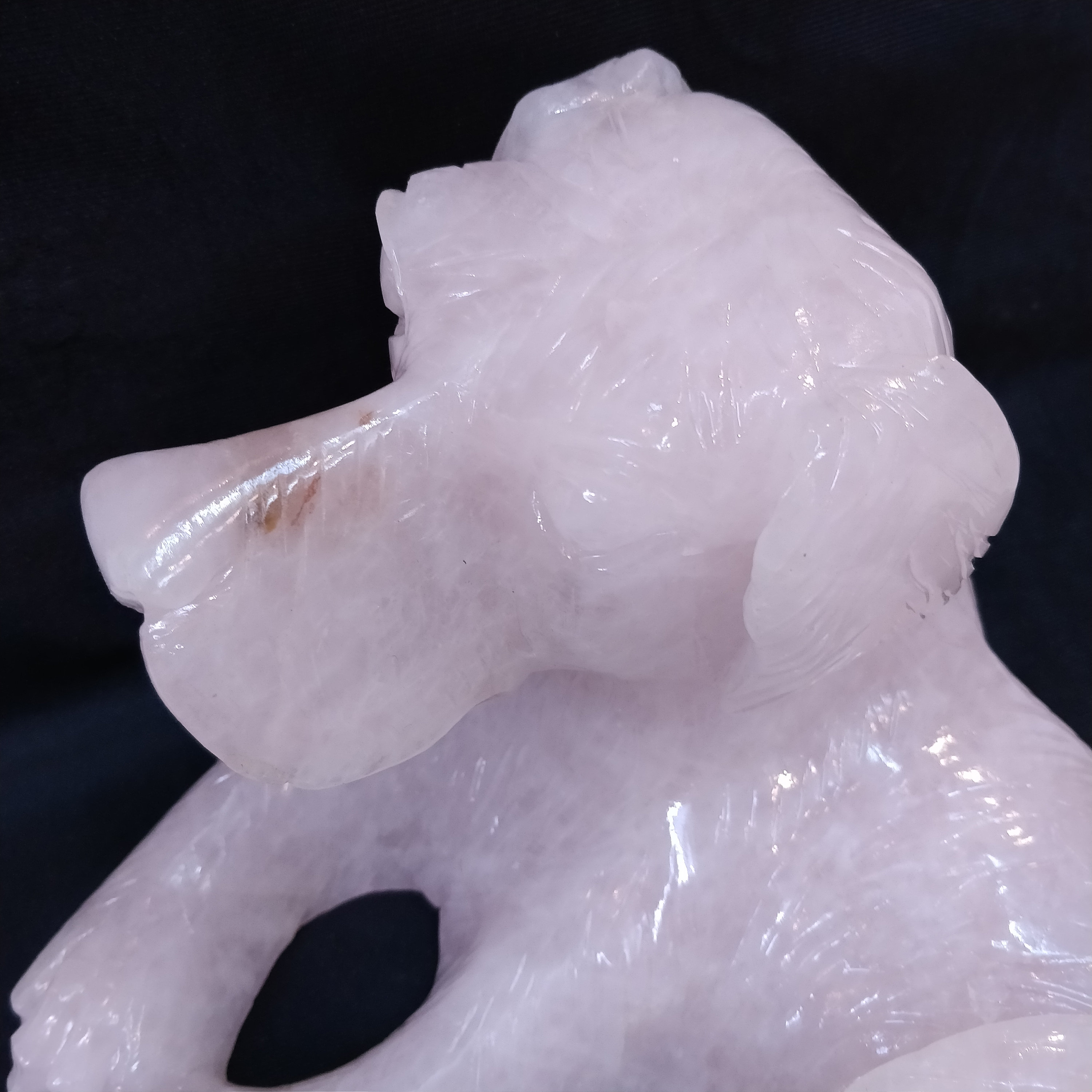 Rose Quartz Dog Figurine, Gemstone Animals, Rose Quartz Animal, Animal ...