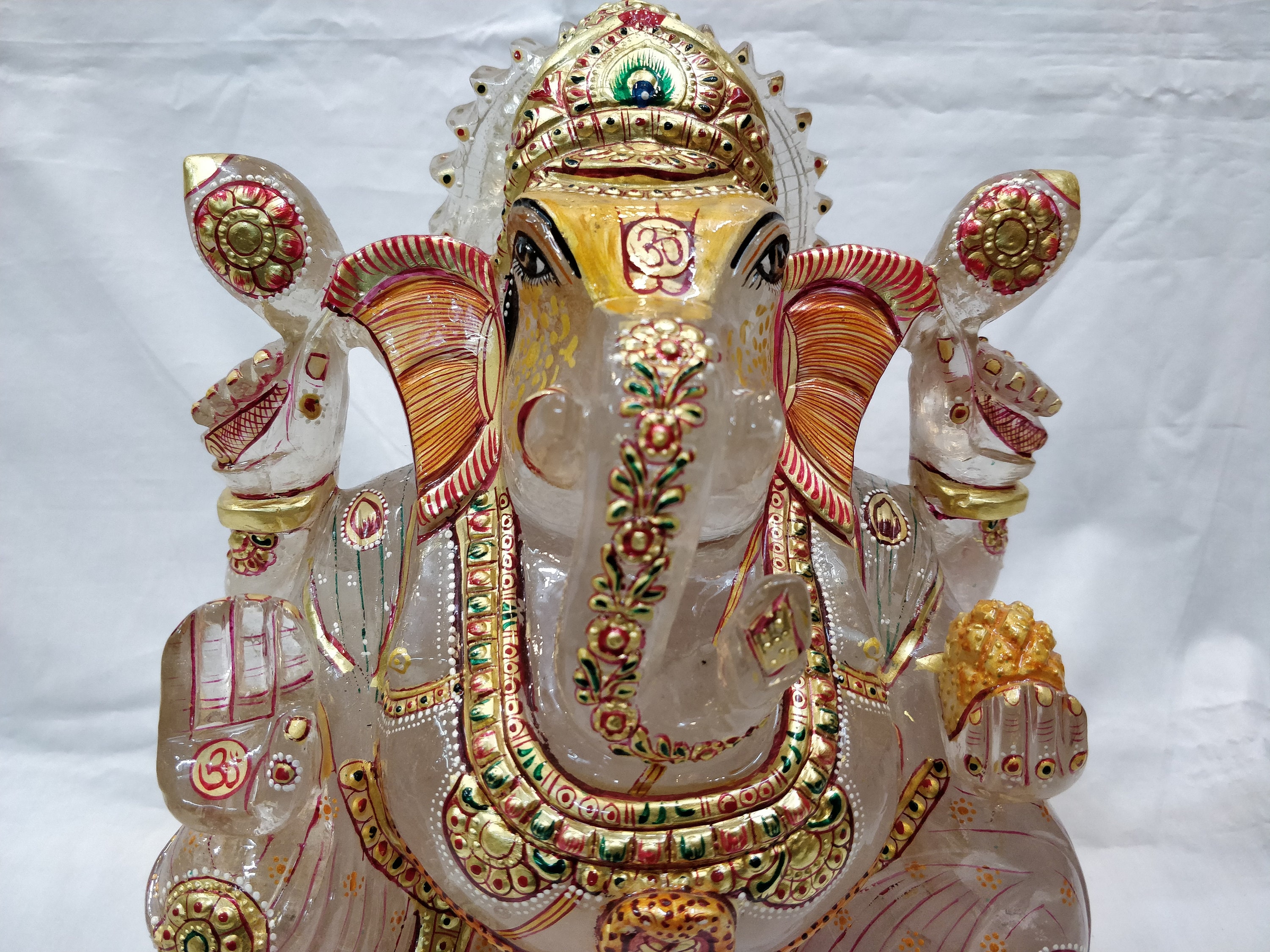 Crystal Ganesha, Sphatik Ganesha Statue, Hand Carved Quartz Crystal ...