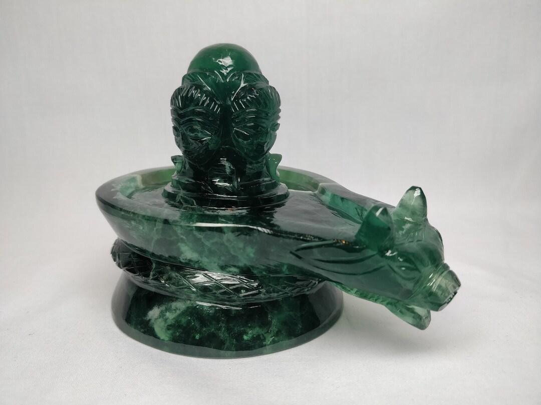 Fluorite Stone Shivling, Panchmukhi Five Face Shivling, Carved Stone ...