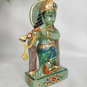Jade Krishna Statue, Lord Krishna, Krishna Idol, Lord Gopal, Krishna ...