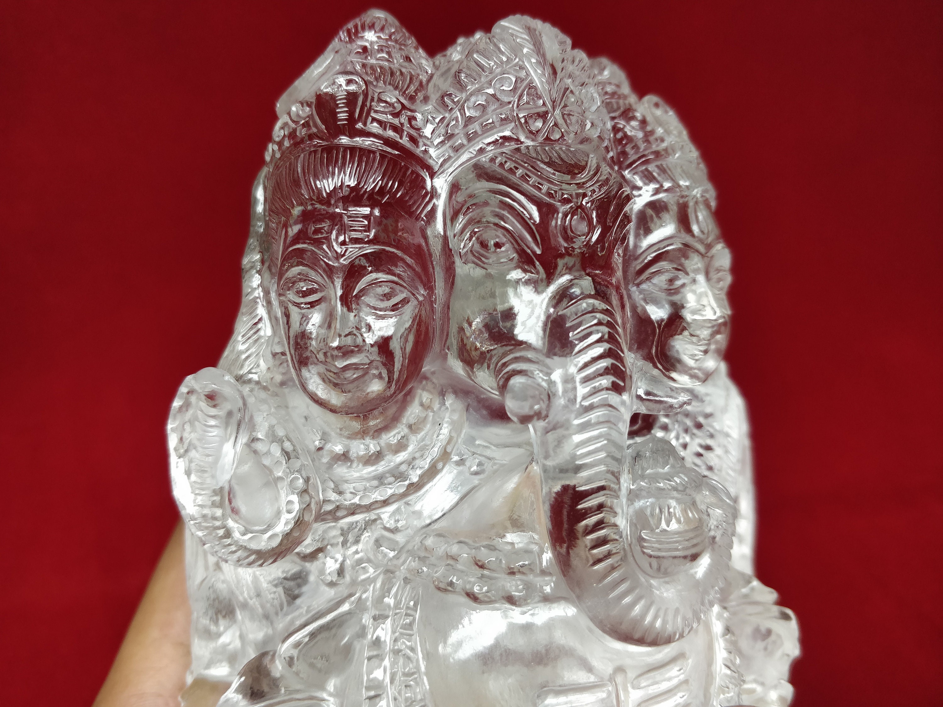 Crystal Shiva Parvati Ganesha, Lord Shiv Parivar, Gemstone Shiva Family ...
