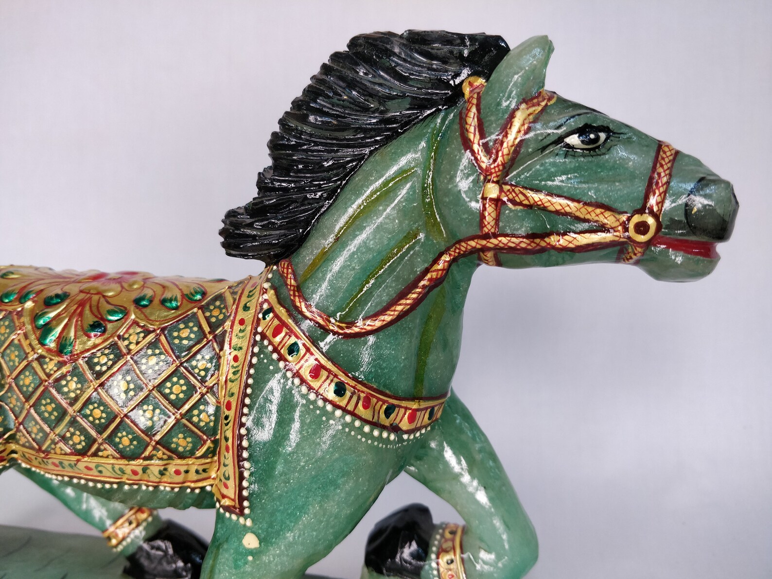 Jade Stone Horse Statue Sculpture, Gemstone Horse, Carved Gemstone ...
