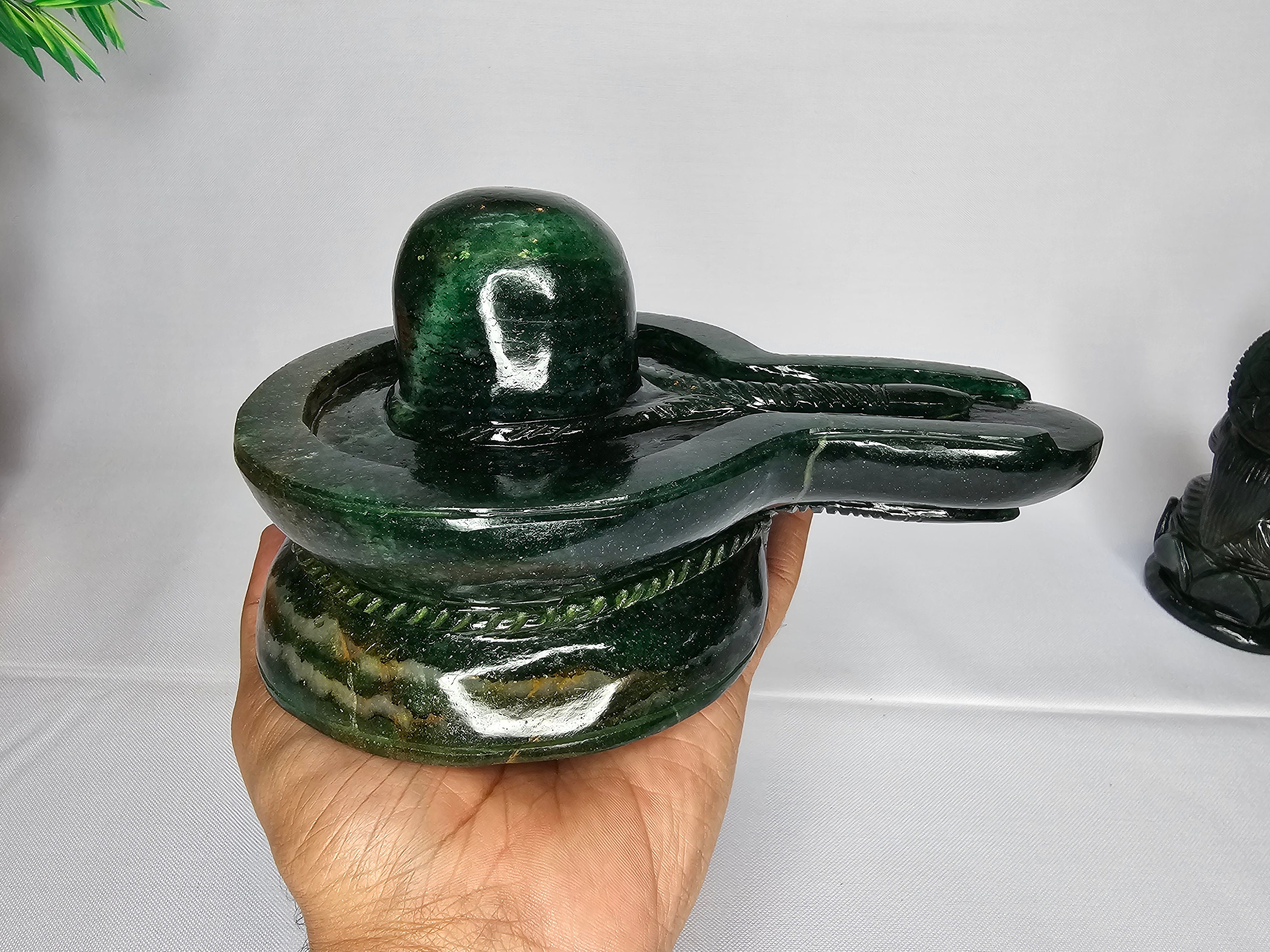 Green Jade Shiva Family Statue, Shiv Parivar, Shiva Family for Home ...