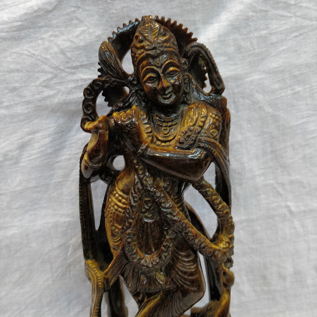 Tigereye Krishna, Gemstone God Idols, Lord Krishna, Iskcon Krishna ...