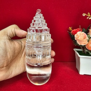 Crystal Sphatik Lingam Shriyantra, Shriyantra on Lingam, Shreeyantra ...