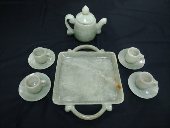 Jade Tea pot set Jade Coffee set Jade Kettle Jade cups | Etsy