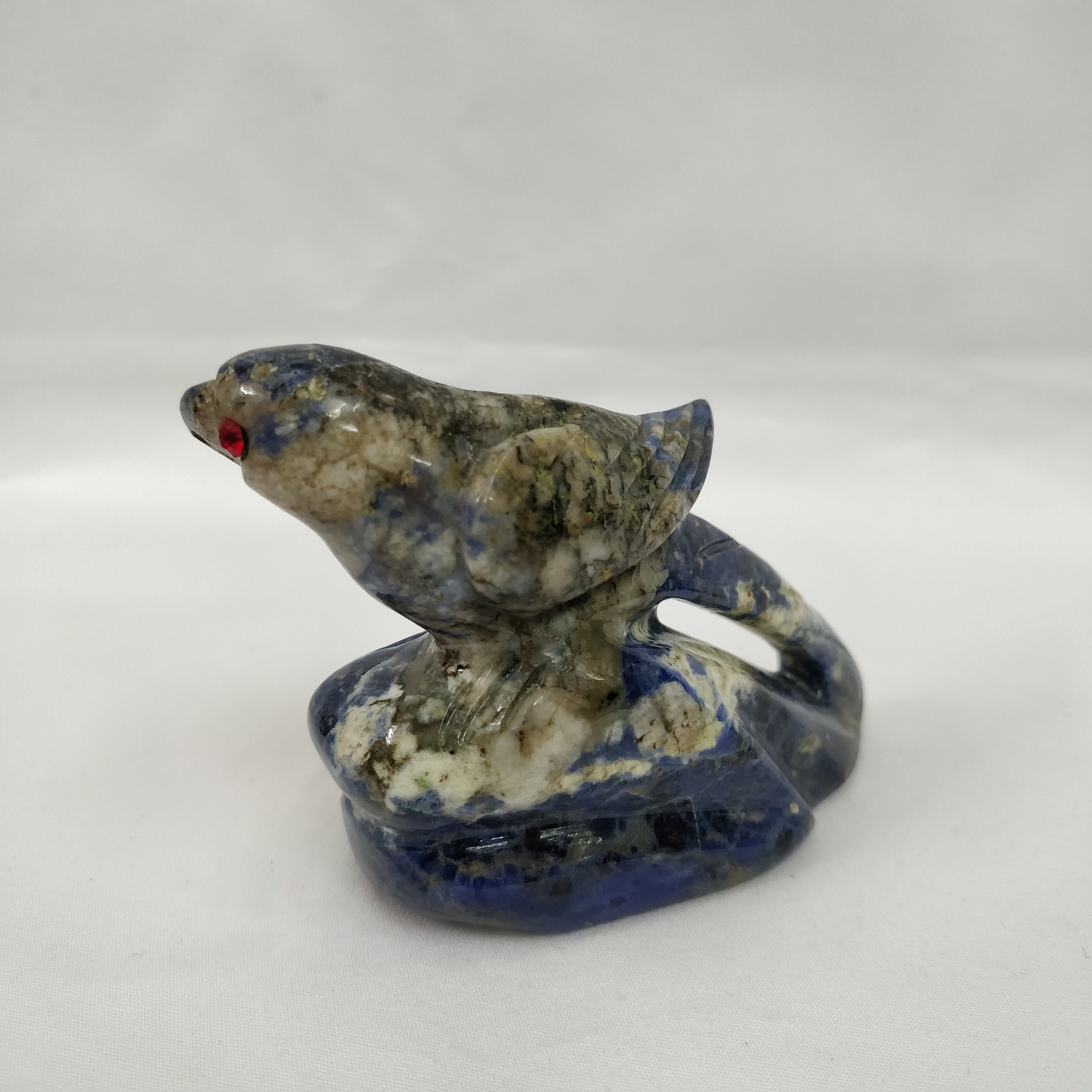 Sodalite Gemstone Bird, Bird Figurines, Carved Stone Bird, Carving Bird ...