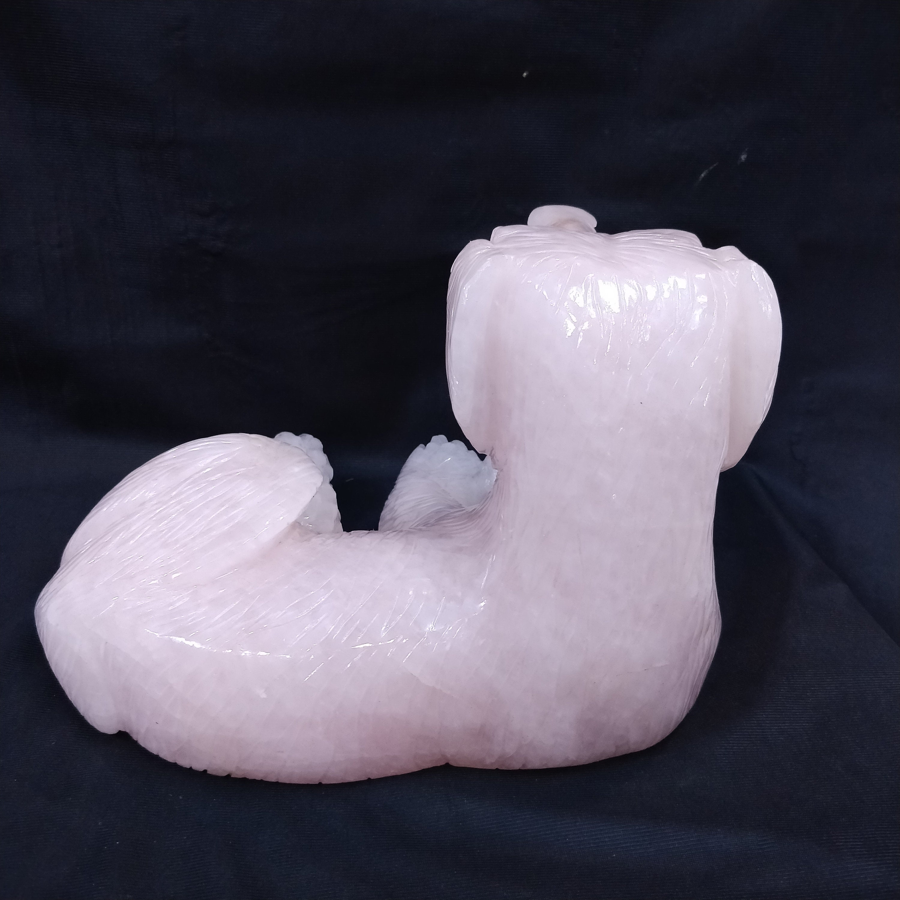 Rose Quartz Dog Figurine, Gemstone Animals, Rose Quartz Animal, Animal ...