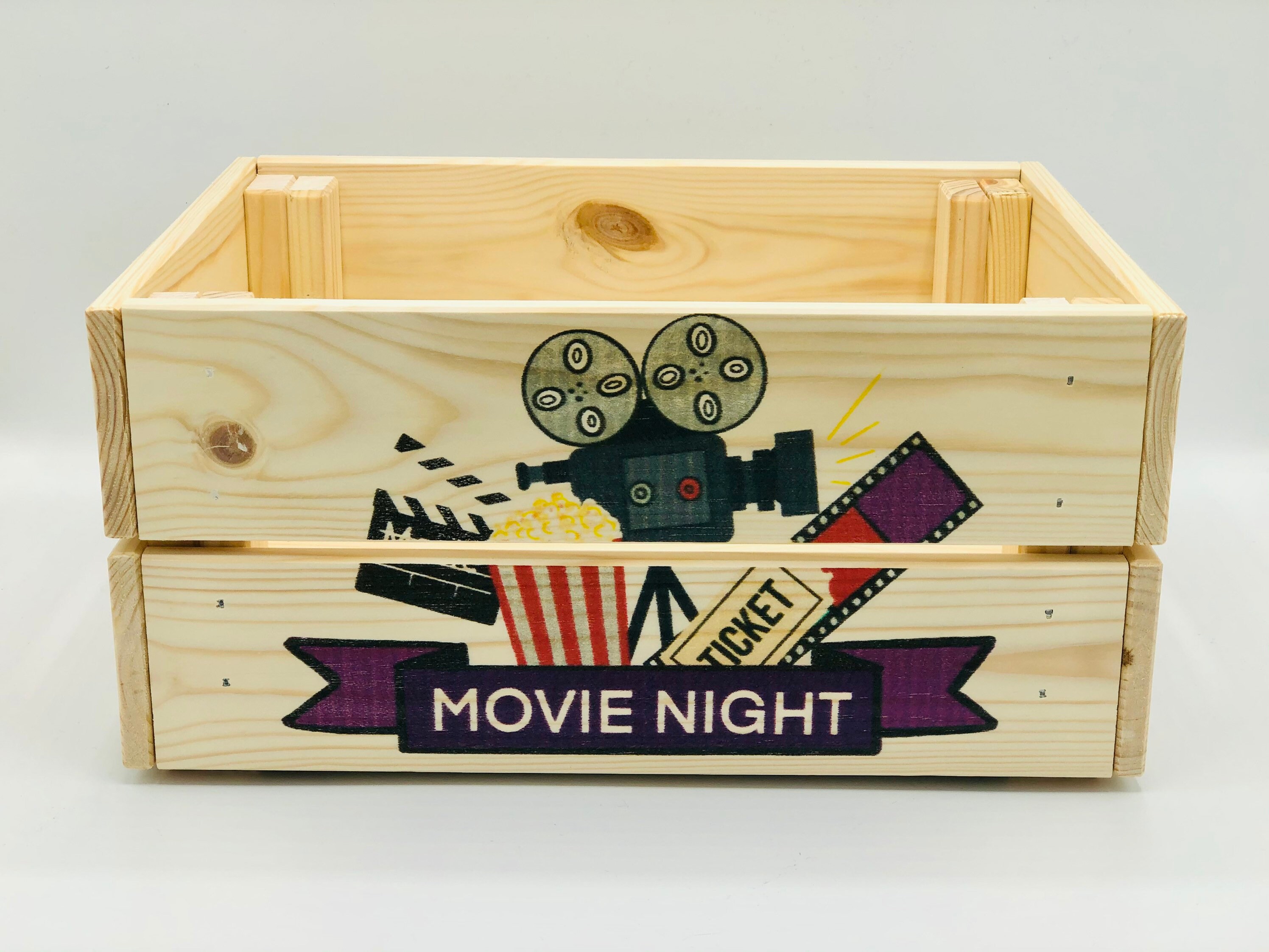 Family movie cinema night storage box crate gift hamper | Etsy