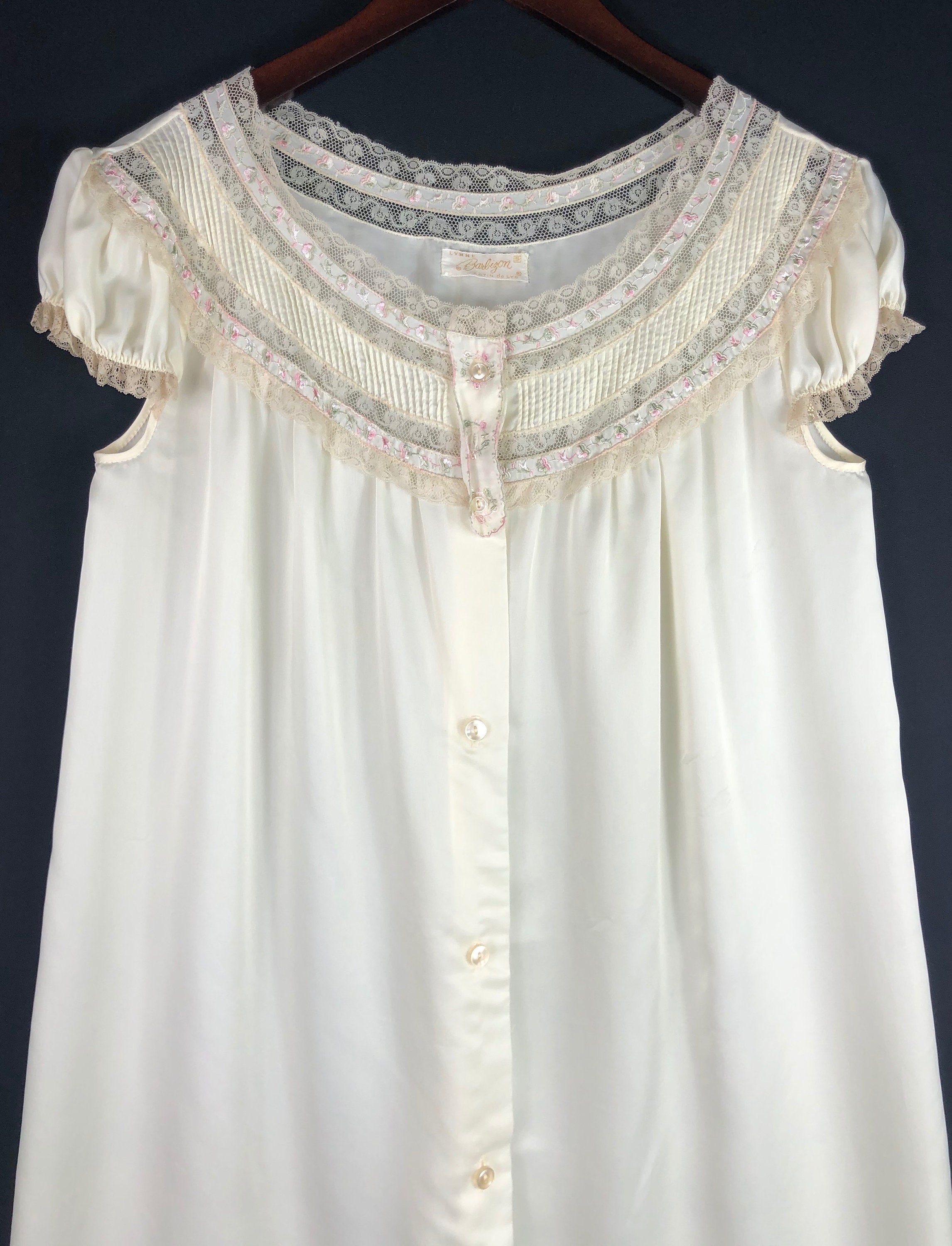 Vtg 1940s 1950s Barbizon Nightgown Nightie Lingerie Cream Etsy