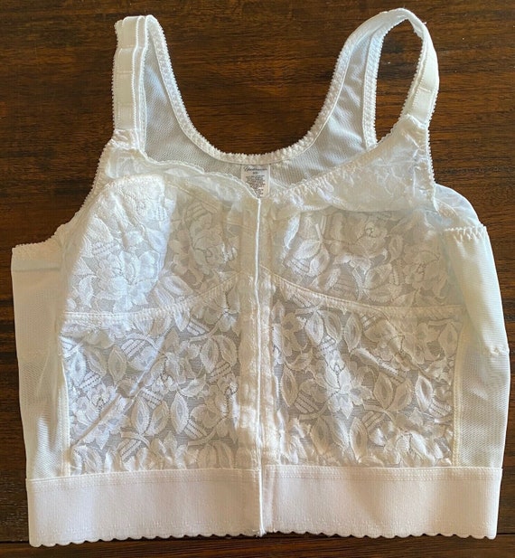 Vtg UNDERSCORE 38B Bustier Bra Corset White Lace Lacy… - Gem
