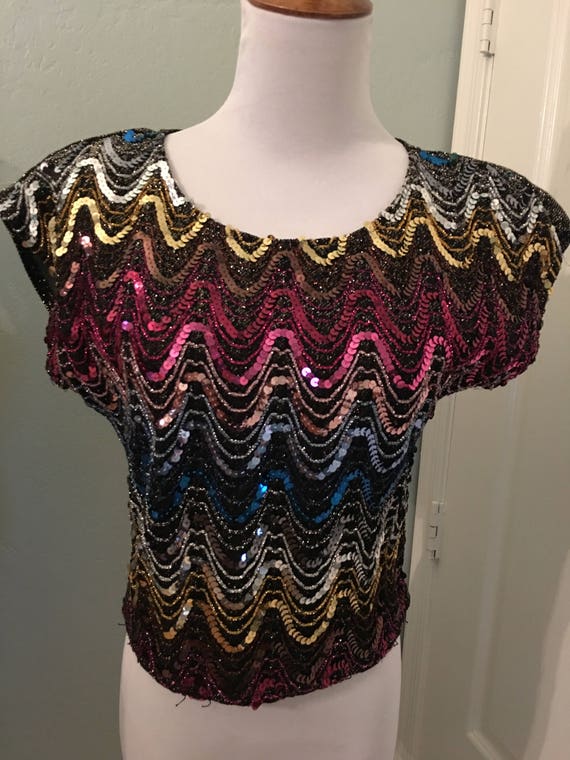 vintage sequin rainbow - Gem