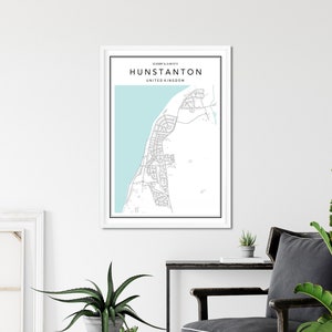 Hunstanton Map Print Map Of Hunstanton Hunstanton Map | Etsy