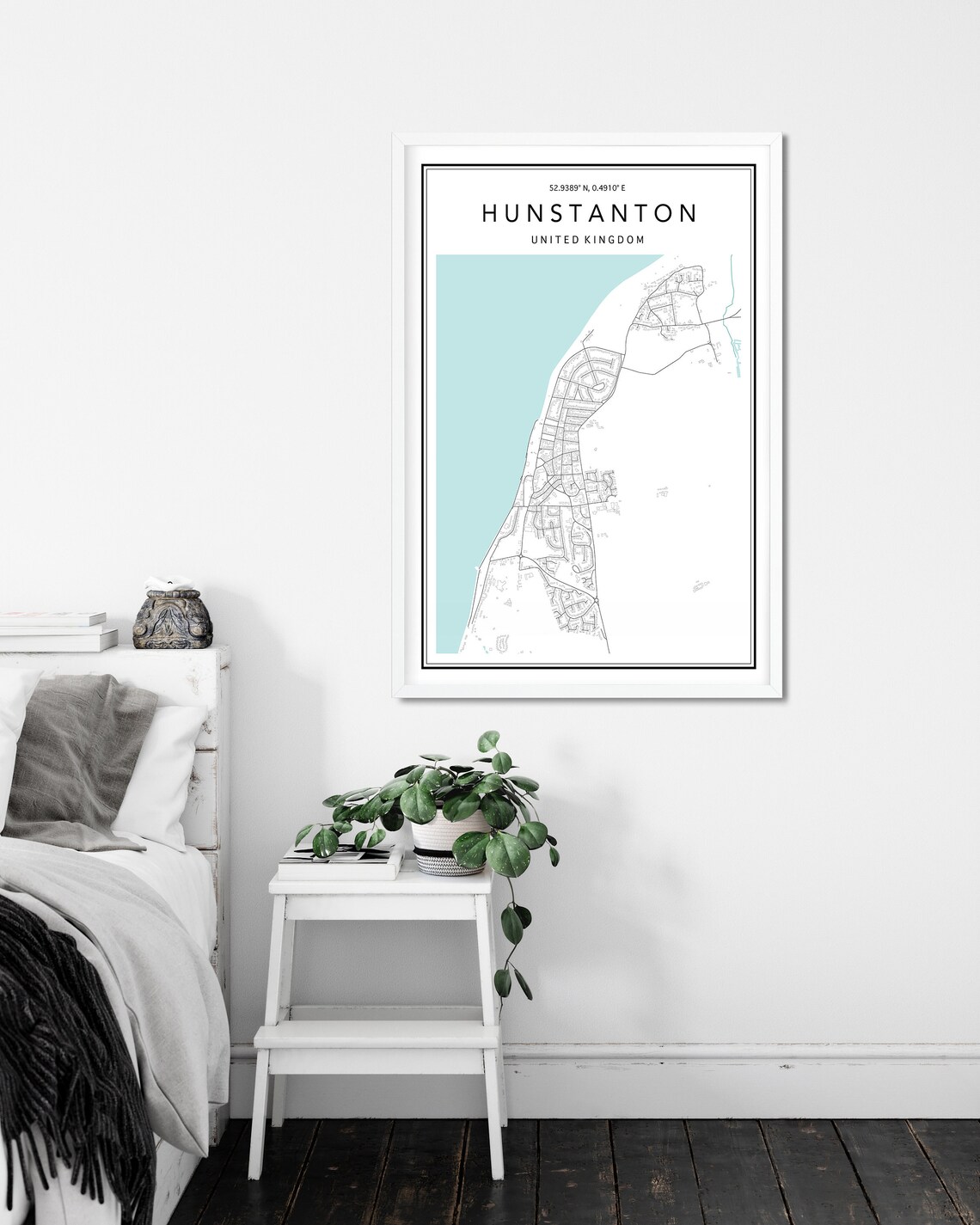 Hunstanton Map Print Map Of Hunstanton Hunstanton Map | Etsy
