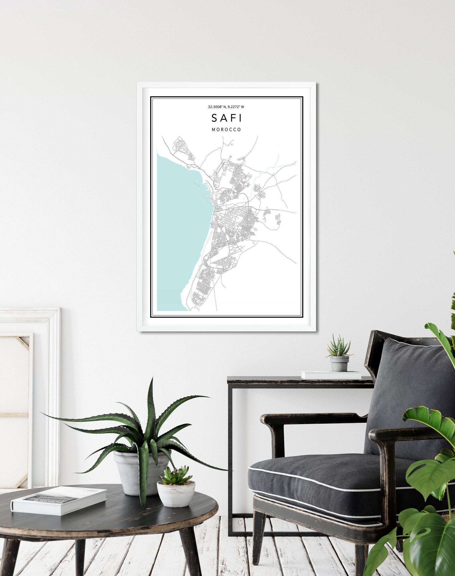 Safi Map Print Custom City Map Map Of Safi Safi Map Poster | Etsy